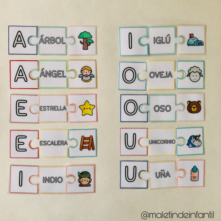 Puzzle de vocales - Maletín de Infantil