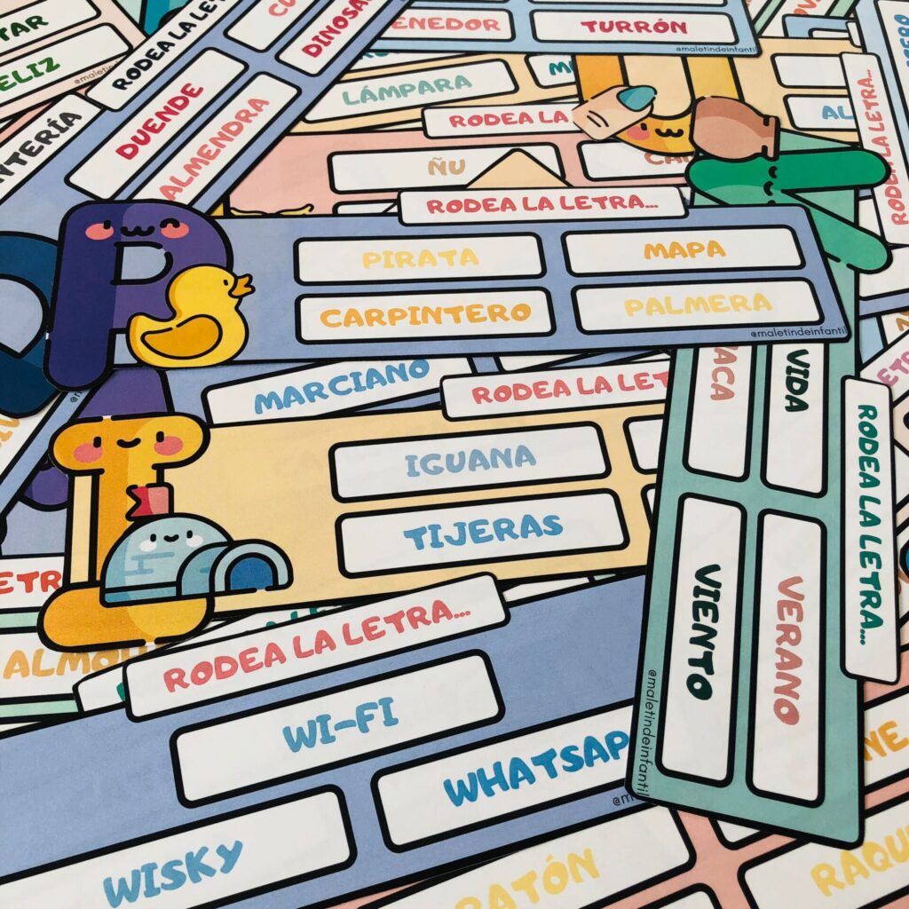 Tarjetas rodea la letra - Maletín de Infantil